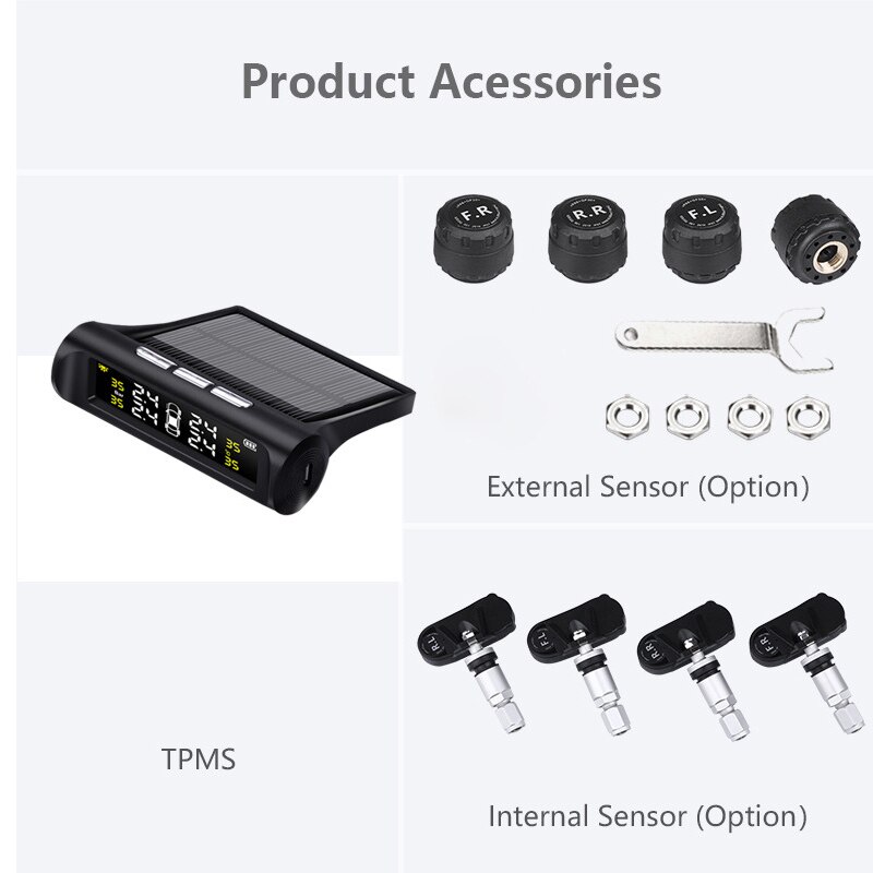 Coloful Solar Tpms Auto Bandenspanning Alarm Monit... – Grandado