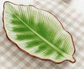 7inch leaf ceramic dessert plates ice-crack decor ... – Grandado