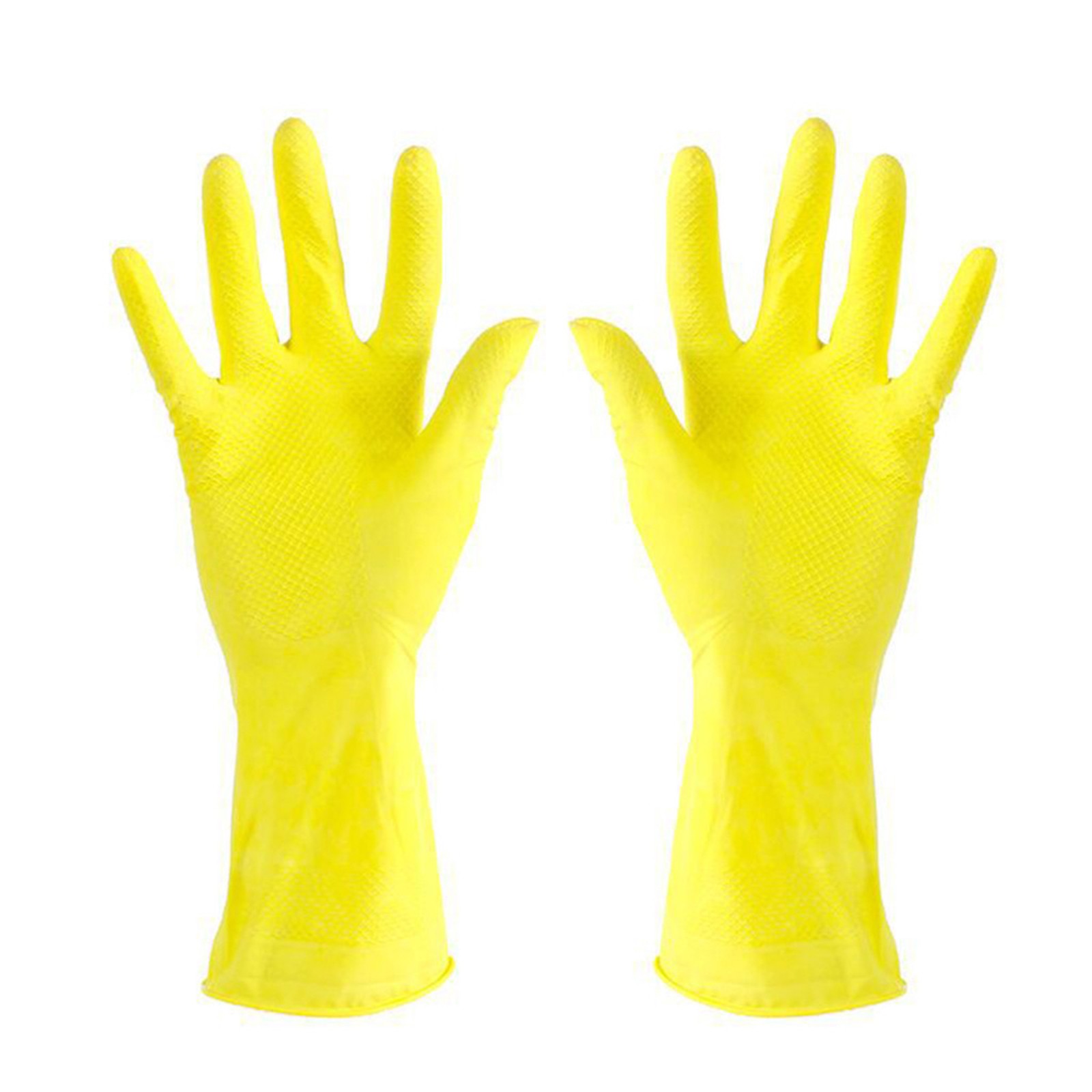Yellow Long Rubber Gloves Kitchen Dish Washing Cle... – Grandado