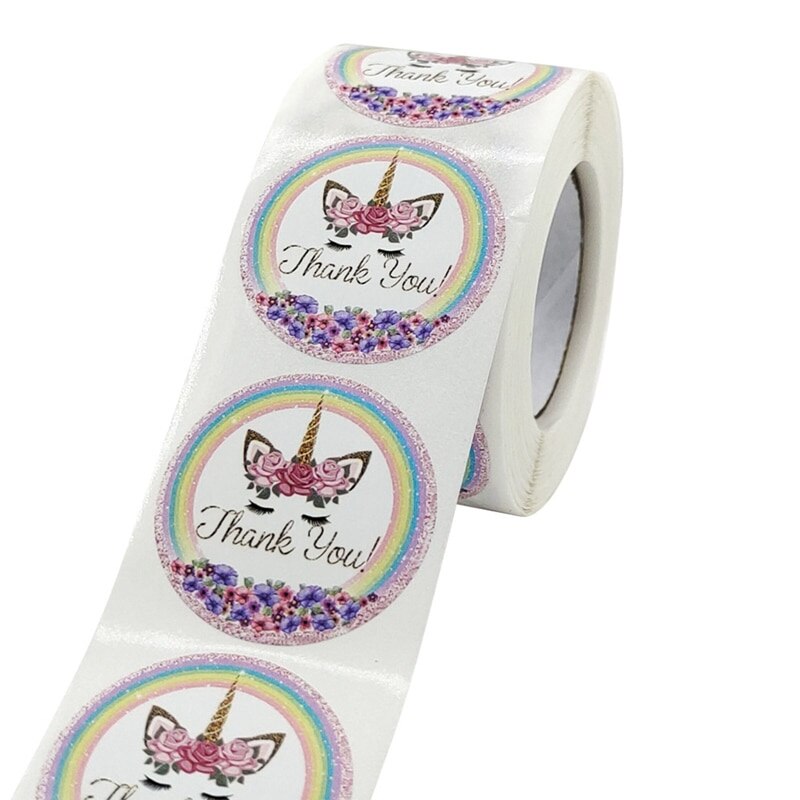 500Pcs/Roll Decor Dank U Sticker Seal Labels Rainb... – Vicedeal