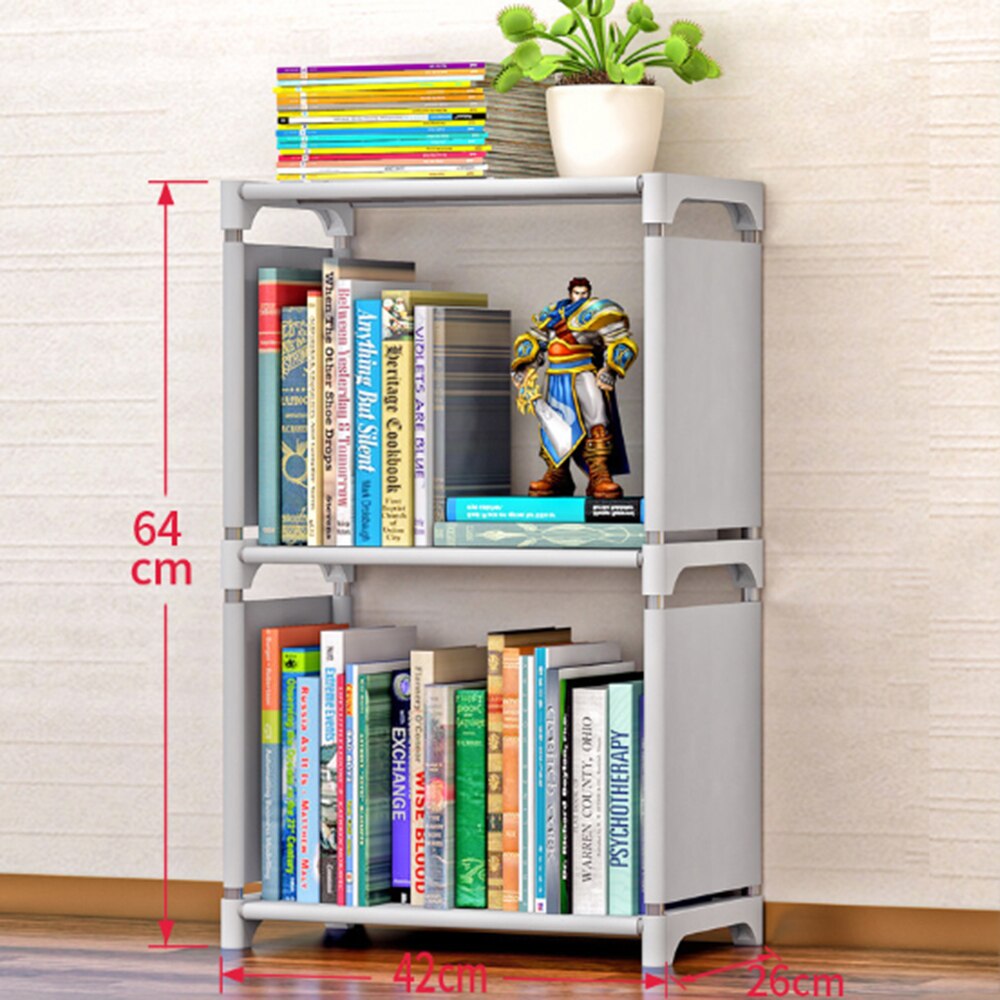 Non-woven Fabric Simple Bookshelf Stainless Steel ... – Grandado