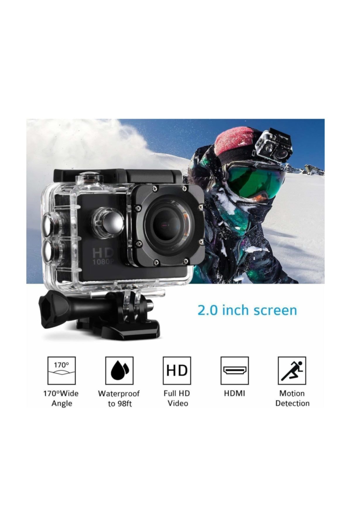 Eye 1080p Hd Waterproof Action Camera Black – Vicedeal