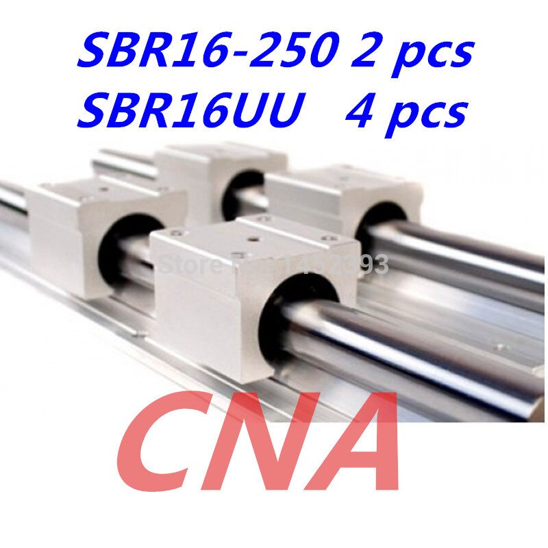 2pcs SBR16 250mm Linear Bearing Rails + 4pcs SBR16... – Vicedeal