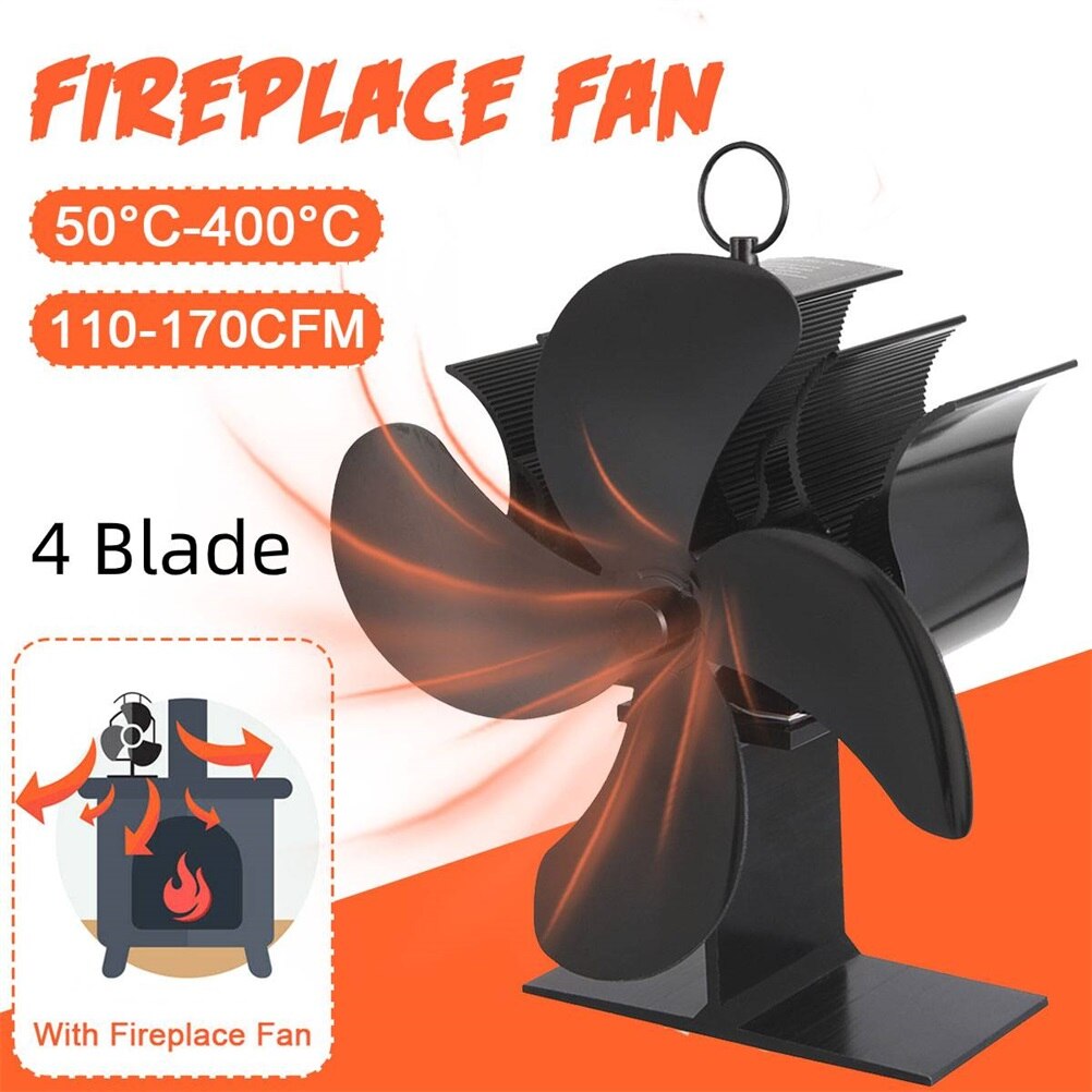 12cm Upgrade 4 Blades Heat Powered Stove Fan Anodi... – Grandado