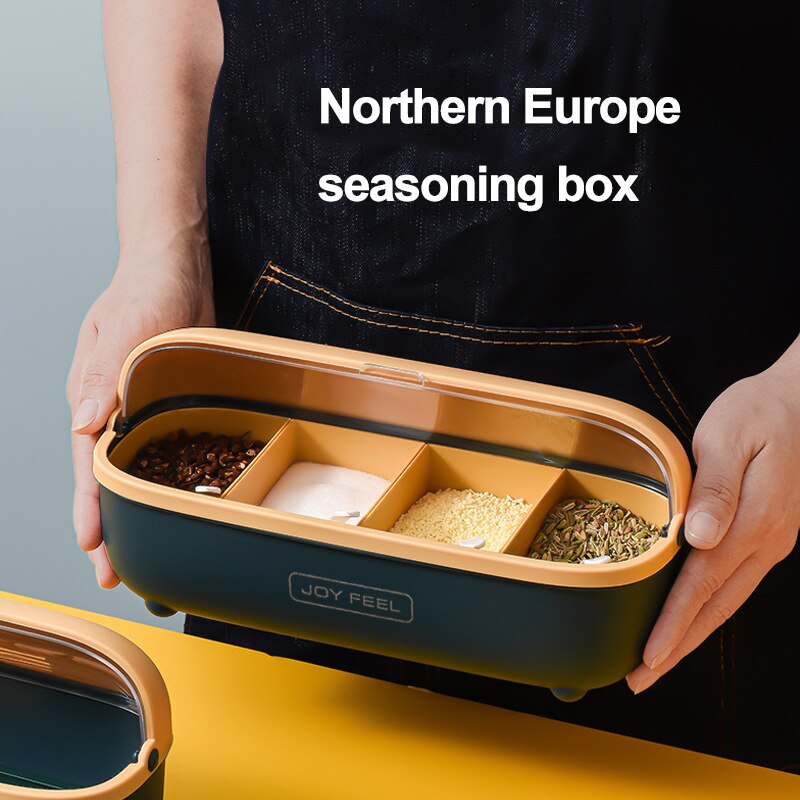 Kitchen Four Grid Seasoning Pot Nordic Spice Jar S... – Grandado