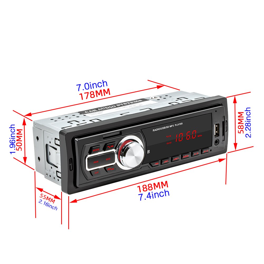 1DIN Car Radios Stereo Bluetooth Audio Music Stere... – Vicedeal
