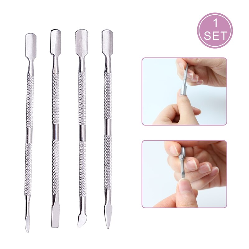 Gold Stainless Steel Cuticle Pusher Set Double Hea... – Grandado