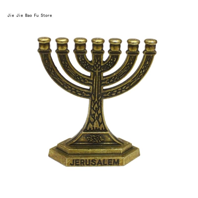 Traditional Jewish Menorah 7 Branch Candlestick Je... – Grandado