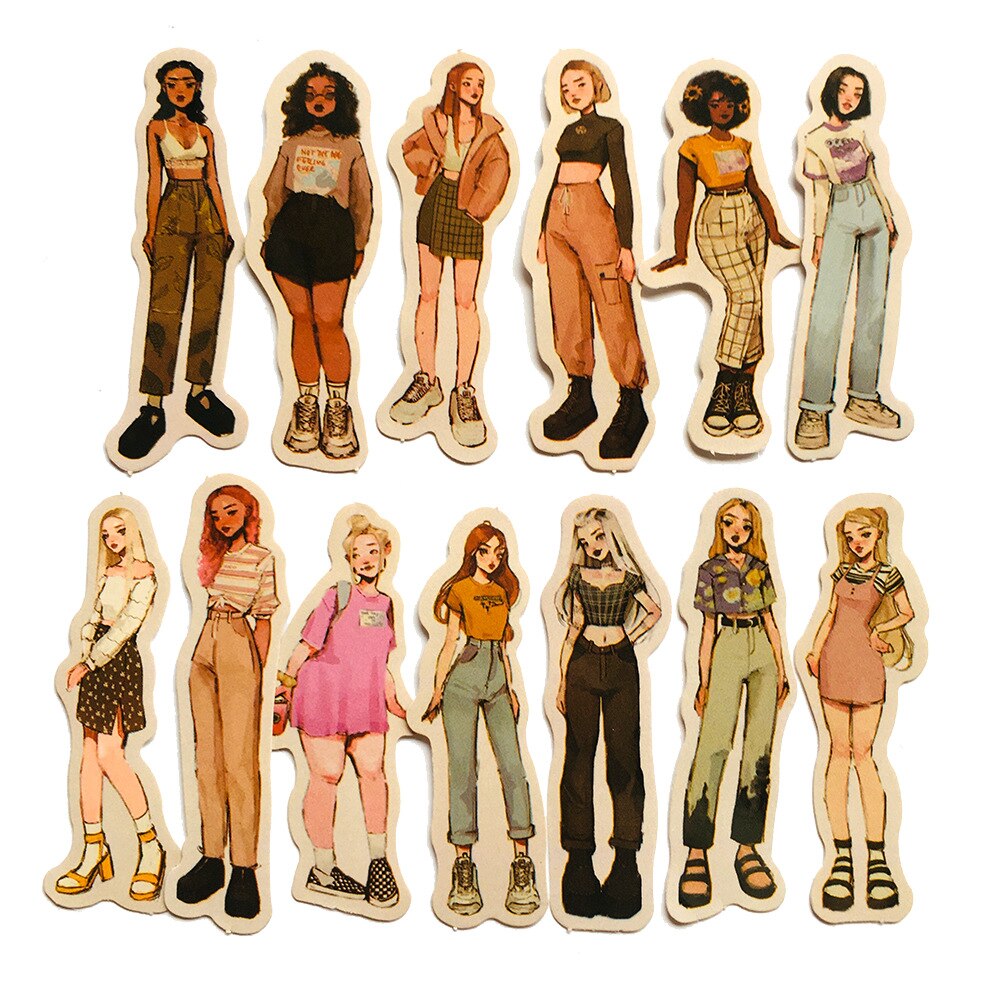 40 Matching Street Girl Stickers Journal Waterproo... – Vicedeal