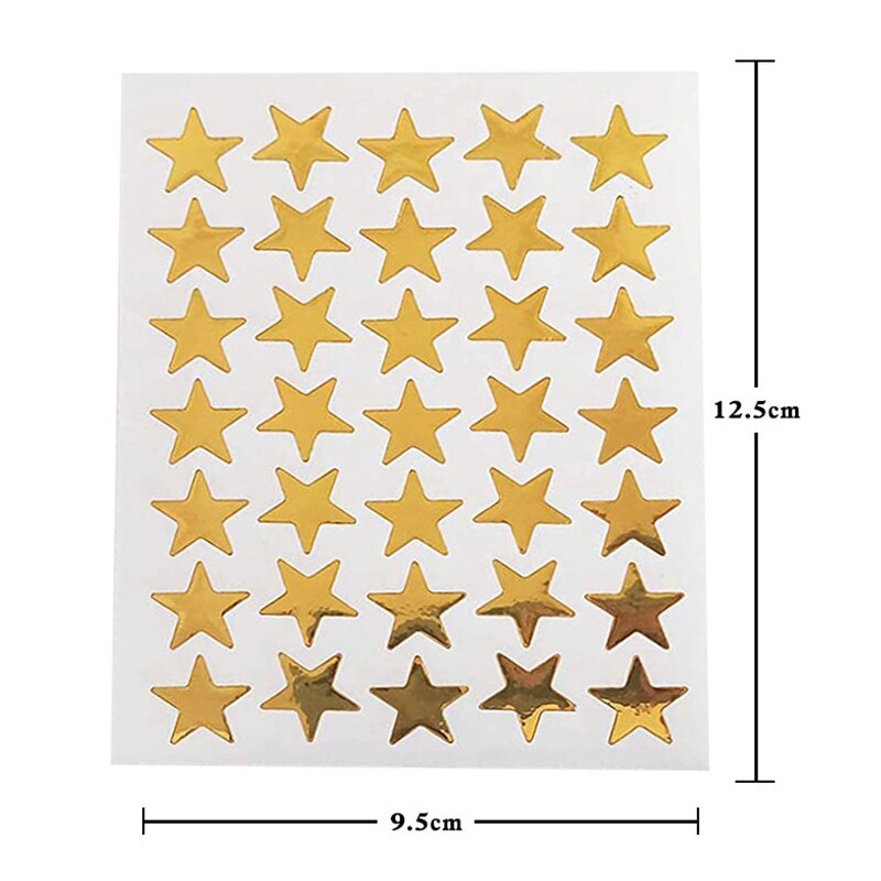 1080 Pieces Star Shiny Sticky Stickers 3 Colors 15... – Grandado