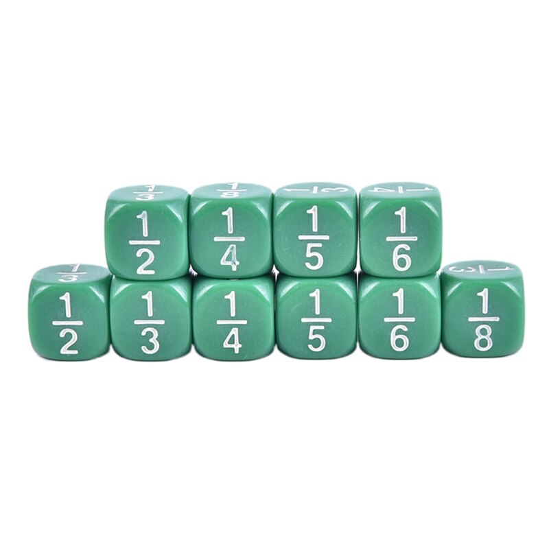 10pcs Fractional Dice 16mm Acrylic Dice Number Dic... – Vicedeal