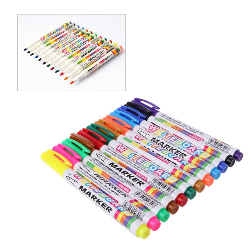 12 Colors Whiteboard Marker Non Toxic Mark Sign Fi... – Grandado