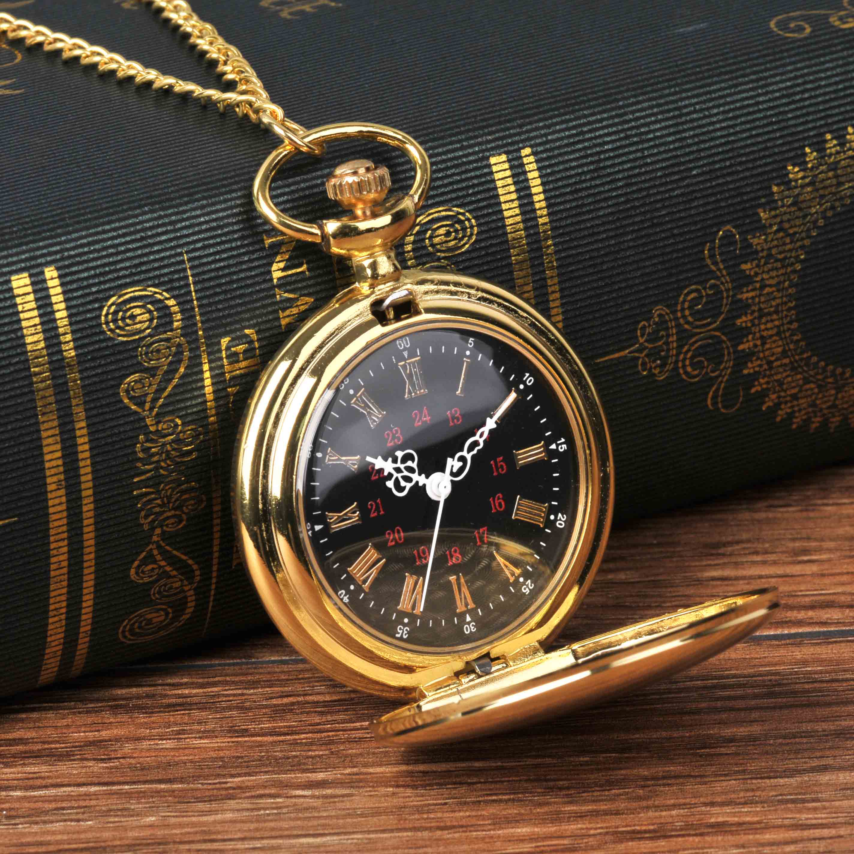 8823Smooth and bright vintage two-sided gold pocke... – Grandado