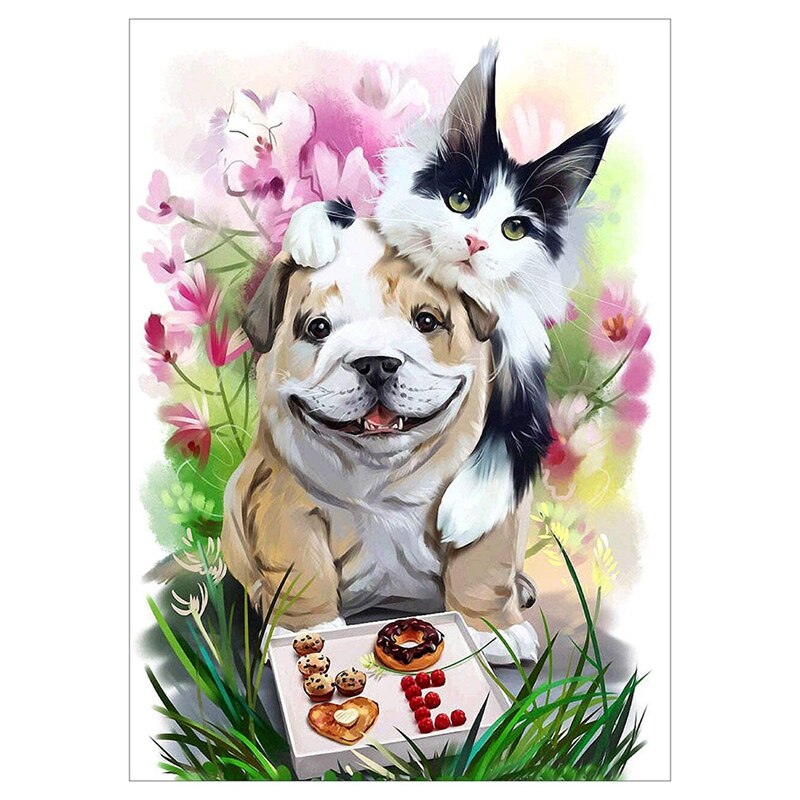 Dog Diamond Painting Pug and Cat Diamond Painting ... – Grandado