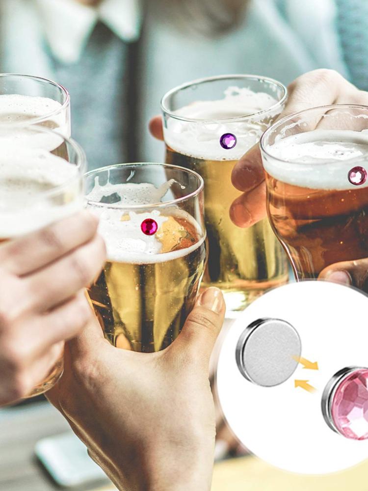 Crystal Magnetic Glass Charm Magnetic Drink Marker... – Grandado