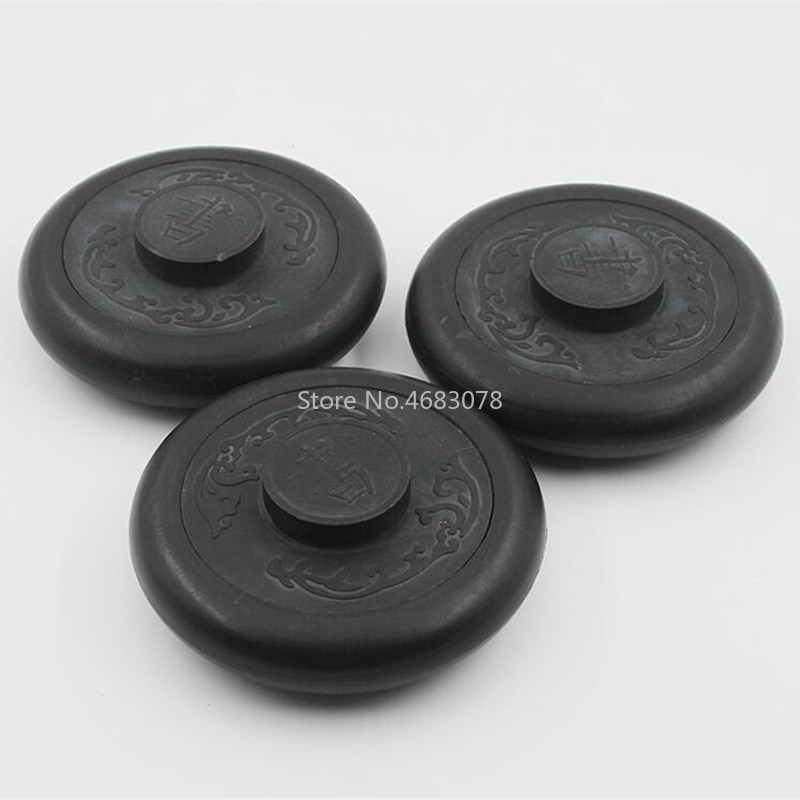 1pcs 4-inch plastic circular inkstone with cover Ribbed inkstone in ...