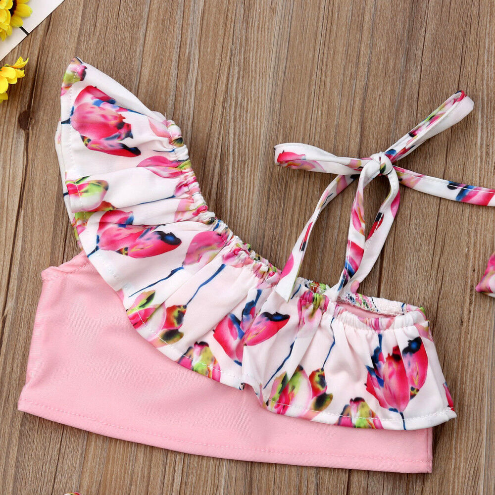 Floral children swimwear for girls Three piece chi... – Grandado