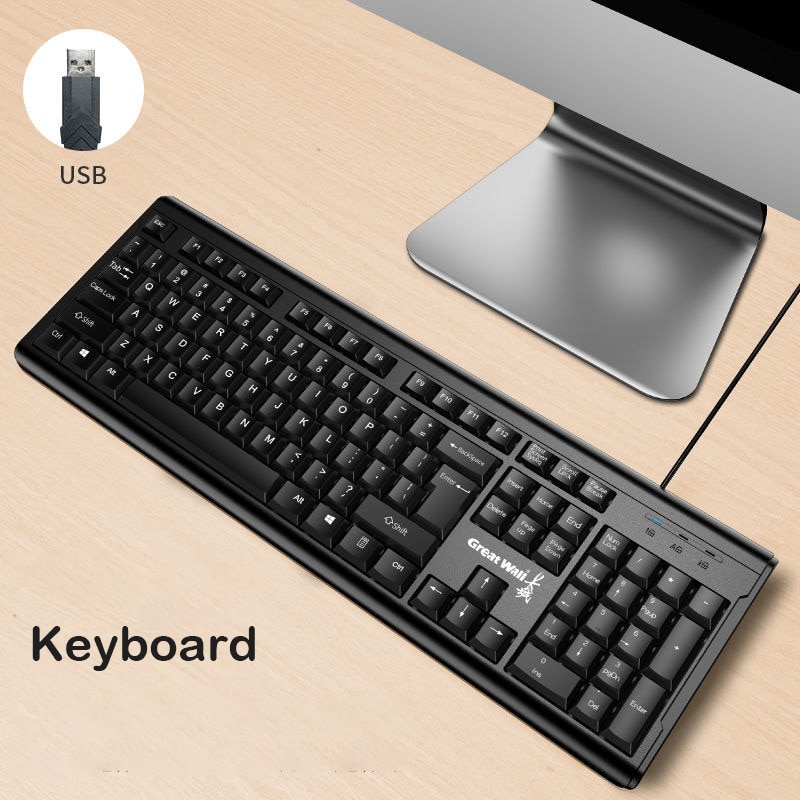 104 Keys Wired Keyboard Mouse Set waterproof Offic... – Vicedeal