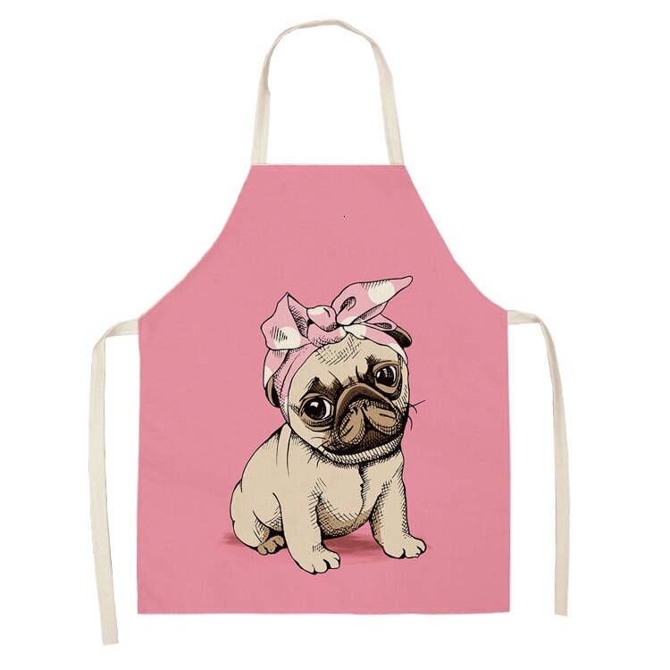 Leuke Hond Pug Patroon Katoen Linnen Mouwloze Chef... – Vicedeal