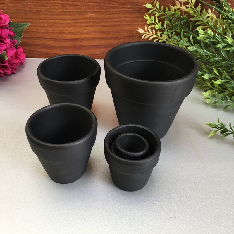 1Pc Mini Black Terracotta Pot Klei Keramische Aard... – Vicedeal