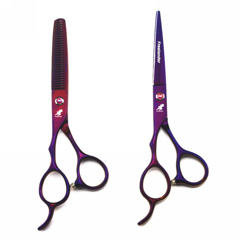 Freelander 6 inch Purple Hair Scissors Set Left Ha... – Grandado