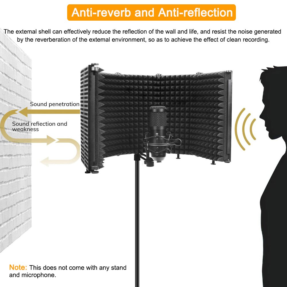Studio Recording Microphone Isolation Shield Pop F... – Grandado