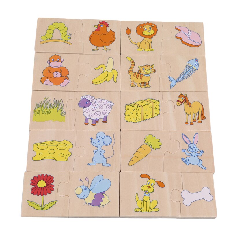 Wood Toys For Children Animal Find Food Matching J... – Grandado