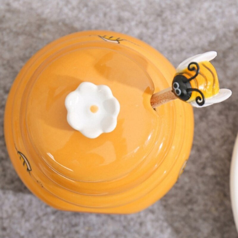 Ceramic Beehive Honey Pot and Wooden Dipper Honey ... – Grandado