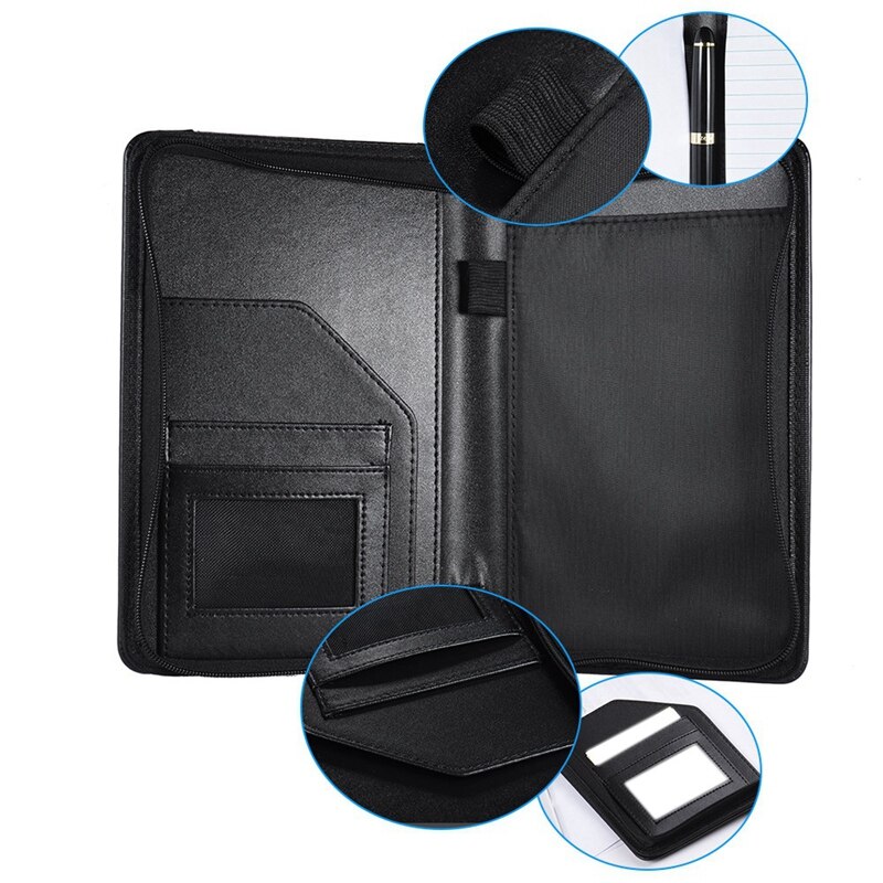 A5 PU Leather Office Organizer Portfolio Padfolio ... – Grandado