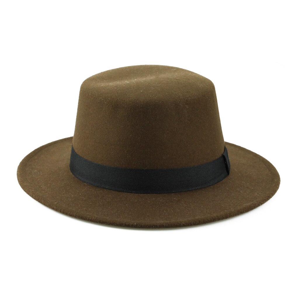 YY Round Top Fedora Hat Women Church Cap Large Bri... – Vicedeal
