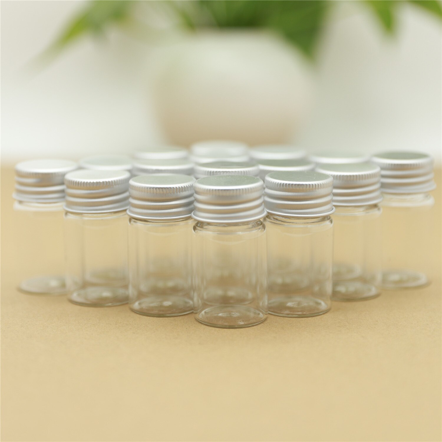 30 Pieces 30*50mm 20ml Mini Glass Jars Aluminum Ca... – Vicedeal