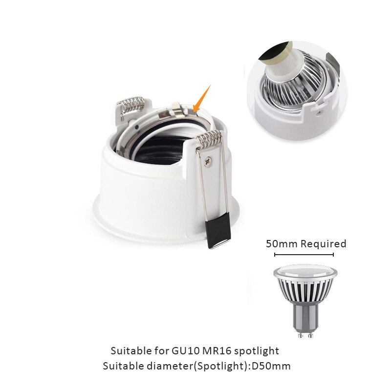 Weiß Schwarz LED Spot Downlights Rahmen Anti-glare... – Grandado