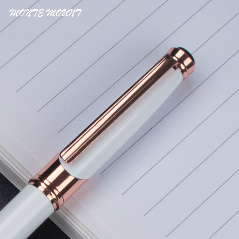 MONTE MOUNT Black / white Pen Rose Gold Clip Ballp... – Vicedeal