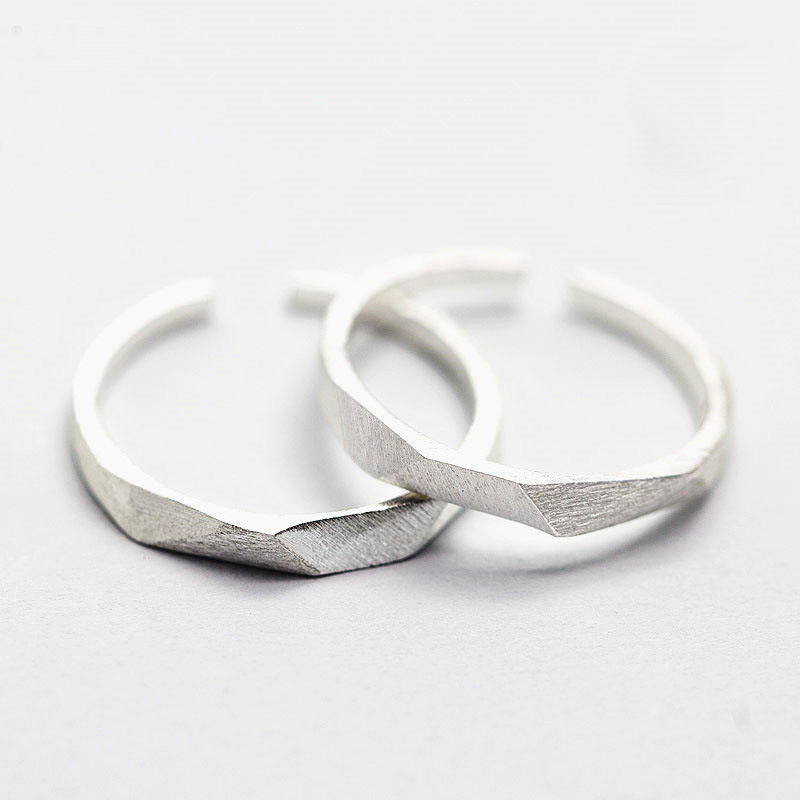 Punk Vintage Silver Color Couples Matching Rings S... – Grandado