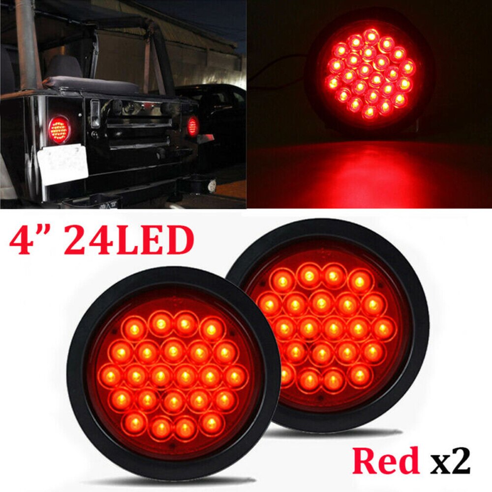 12W Round Truck Tail Light 4Inch Stop Turn Tail Br... – Grandado