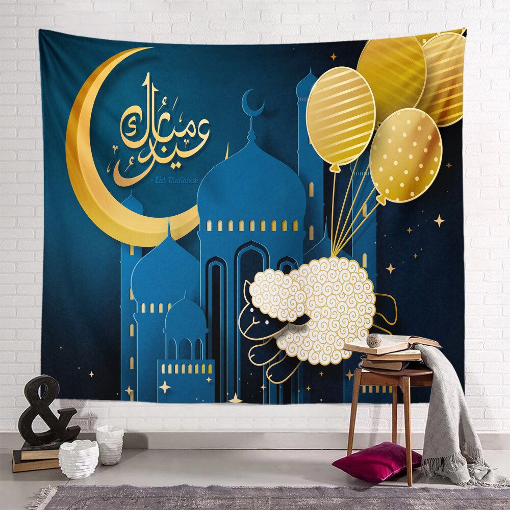 Eid Mubarak Background Cloth Bedroom Home Hanging ... – Grandado