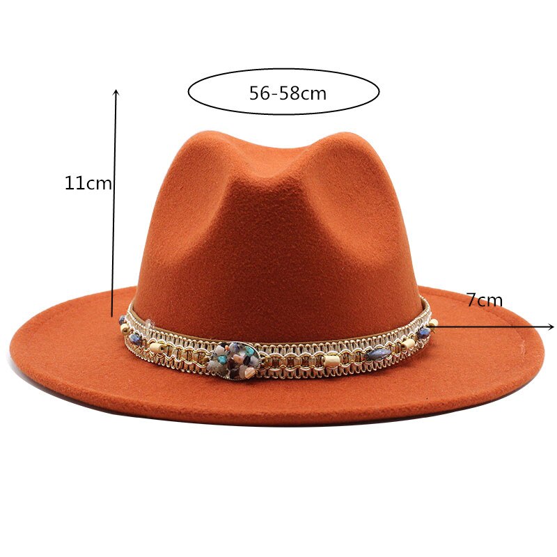 Women Men Wide Brim Wool Felt Jazz Fedora Hats Pan... – Grandado