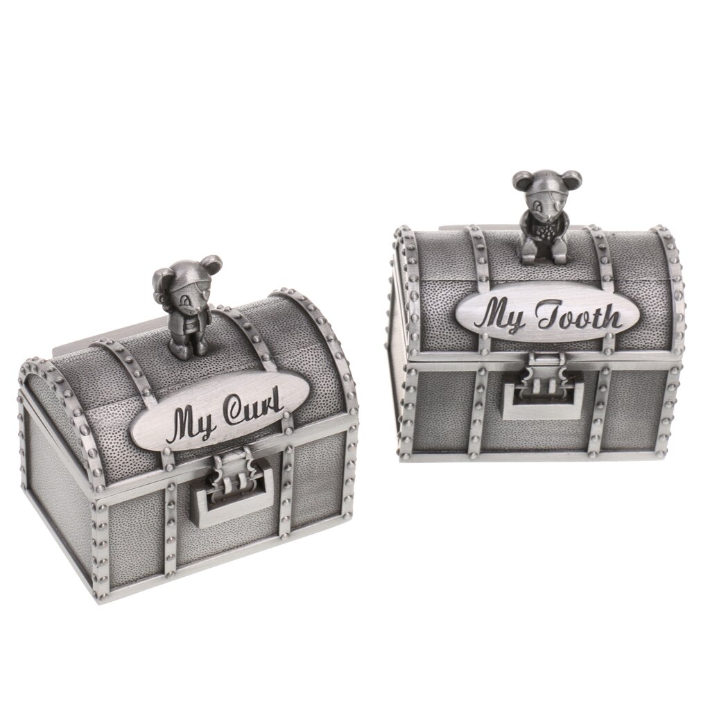 Antique Silver Baby Milk Tooth First Curl Box Keep... – Vicedeal