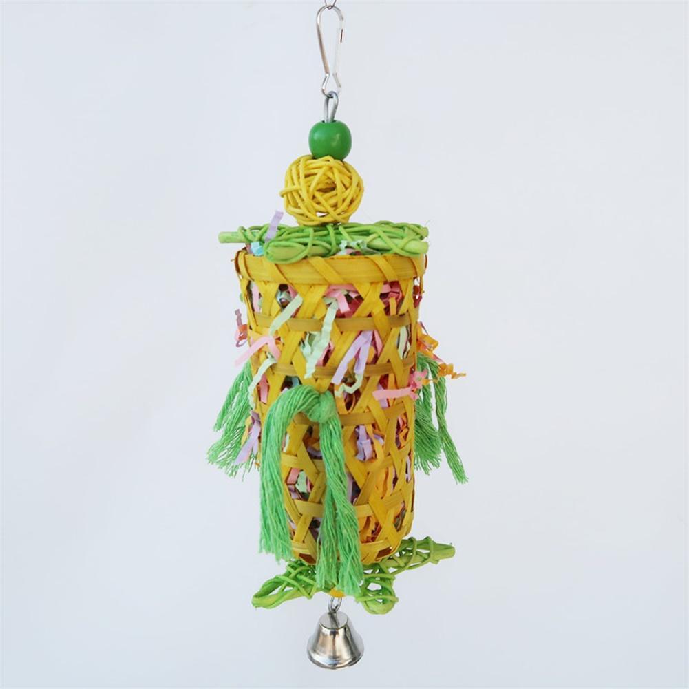 Bird Parrot Toy Wooden Cotton Rope Paper Strips Ch... – Grandado