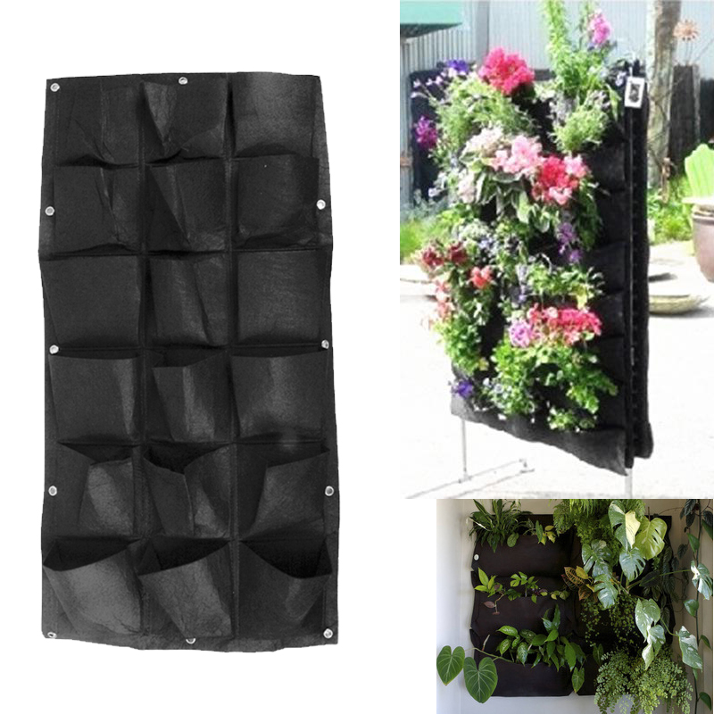 18 Pockets Vertical Garden Wall Planter Flower Pot... – Grandado