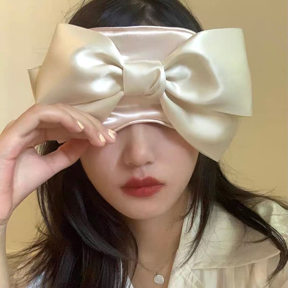 Soft Silk Big Bow Sleeping Eye Mask Eye Shade Cove... – Vicedeal
