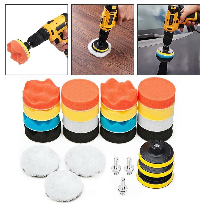 25 Stuks 3 Inch Polijsten Buffing Pad Kit Met Zuig... – Grandado