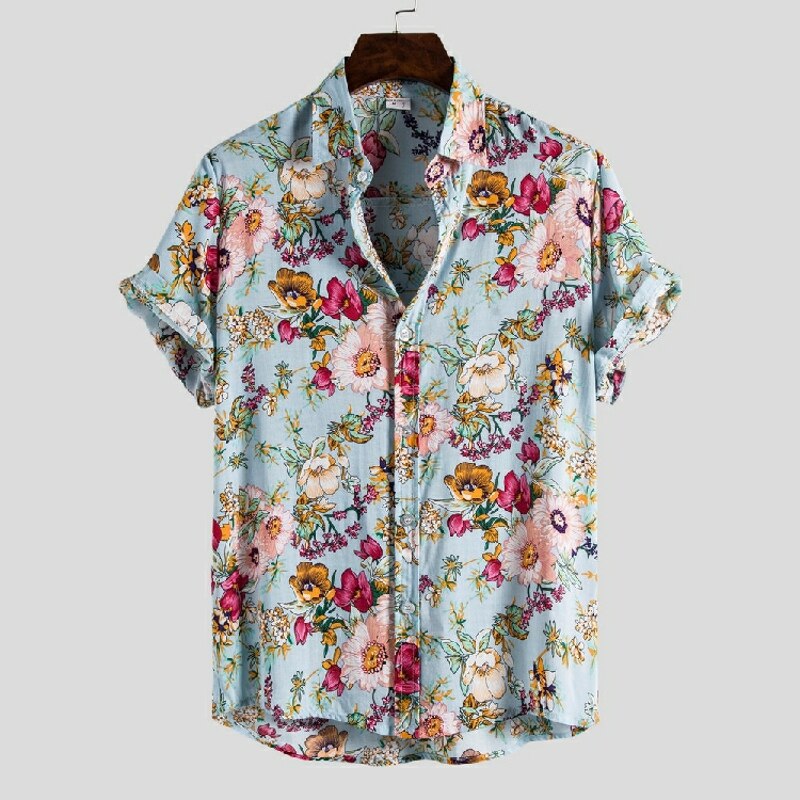 Zomer Bloemen Hawaiian Shirt Mannen Korte Mouw Sne... – Grandado