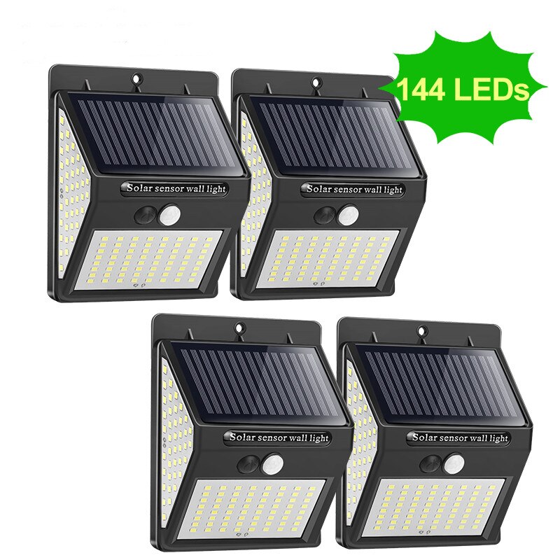 144 100 Led Solar Light Outdoor Solar Lamp Pir Mot... – Grandado