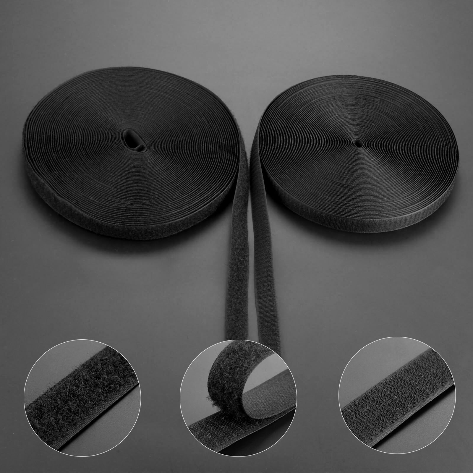 2pcs 25M Black White Hook and Loop Fastener Tape M... – Vicedeal