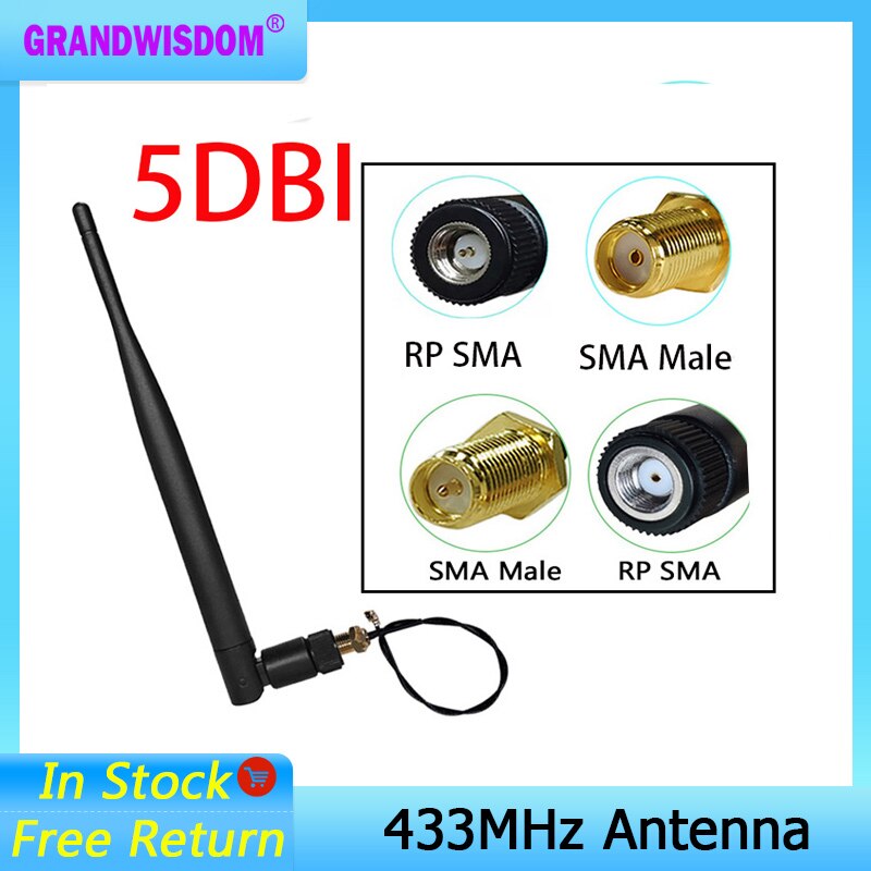 2 Stuks 433Mhz Antenne 5dbi Gsm 433 Iot RP-SMA Con... – Grandado