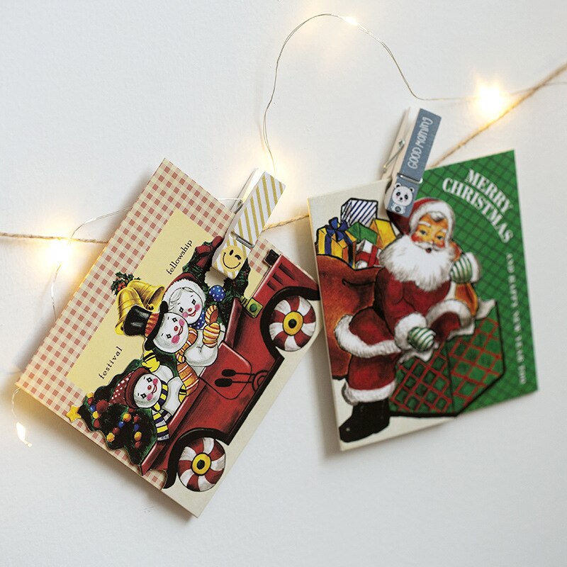 6 Pcs/set Christmas Postcard Mini Cute Cartoon Gre... – Vicedeal