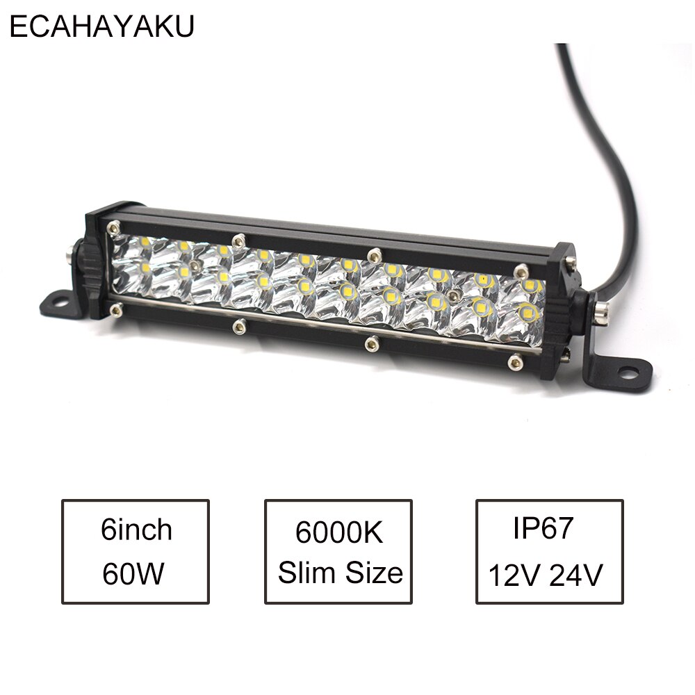 7 Inch Dual Row Led Light Slim 40Mm 60W 4X4 Led Ba... – Grandado