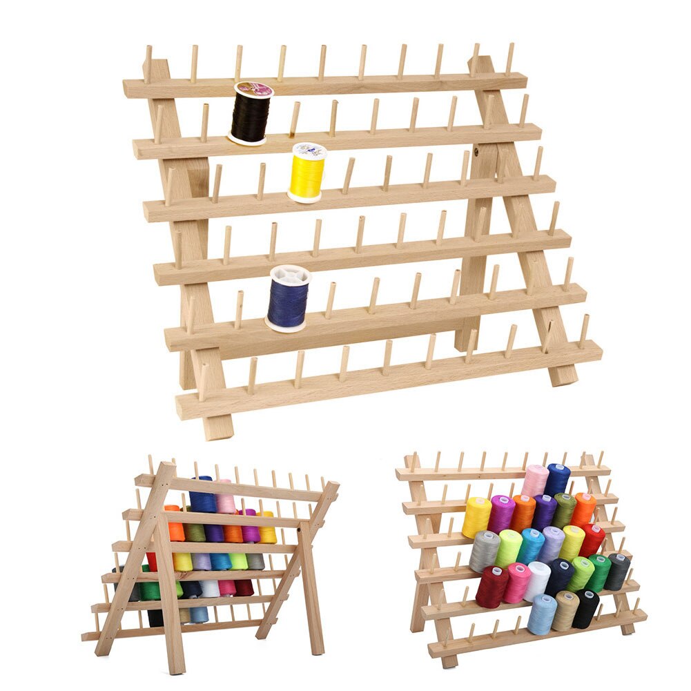 60 Axis Wood Thread Rack Spool Sewing Organizer Wo... – Vicedeal