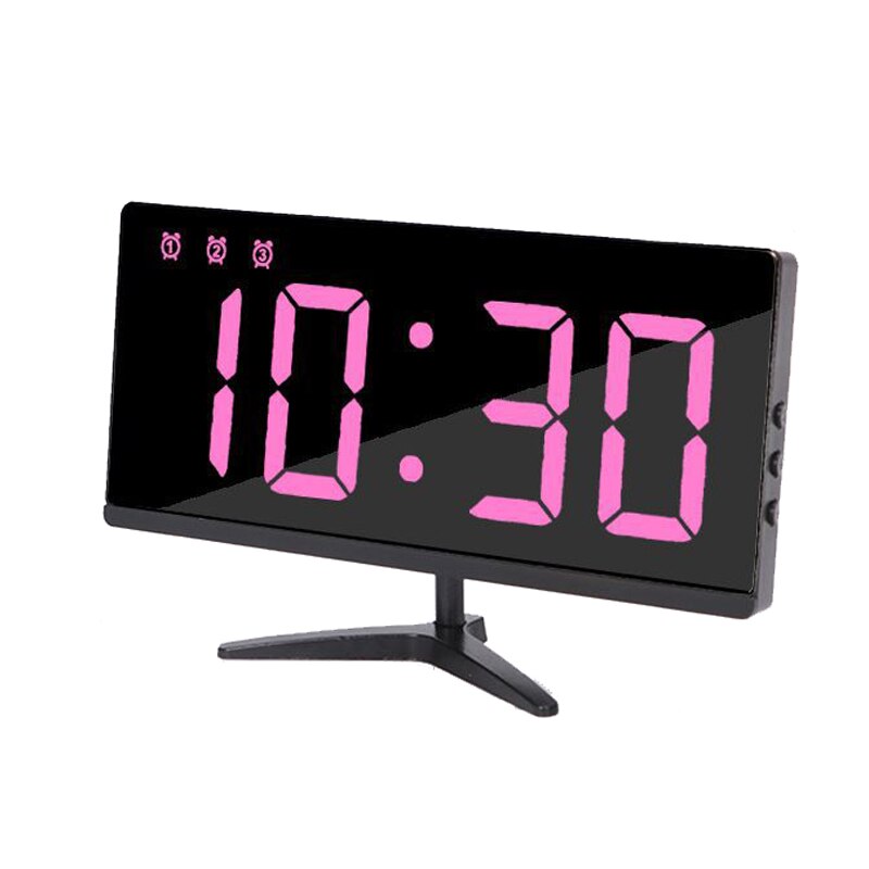 LED Mirror Digital Alarm Clock Snooze Time Date Te... – Grandado